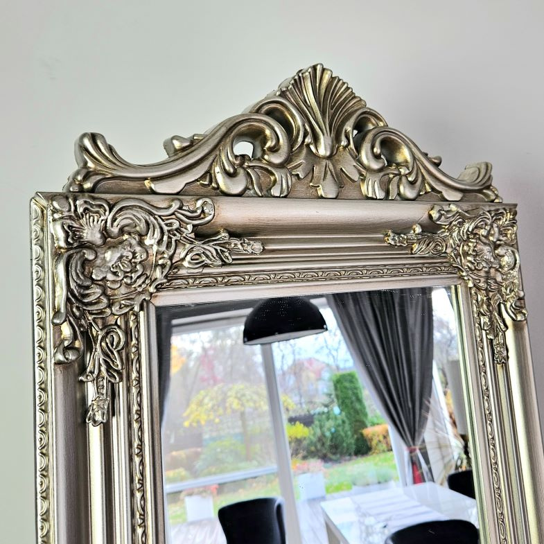 Lustro stojące w srebrnej ramie 175x43cm Srebrny | Lustra \ Lustra ...